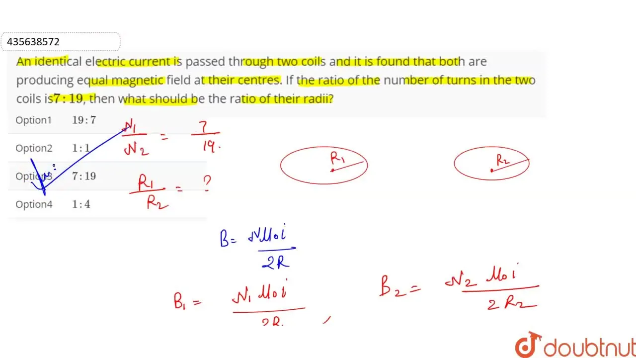 An identical electric current is passed through two coils and it is fo