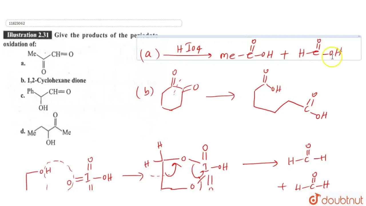 Give the products of the periodate oxidation of: