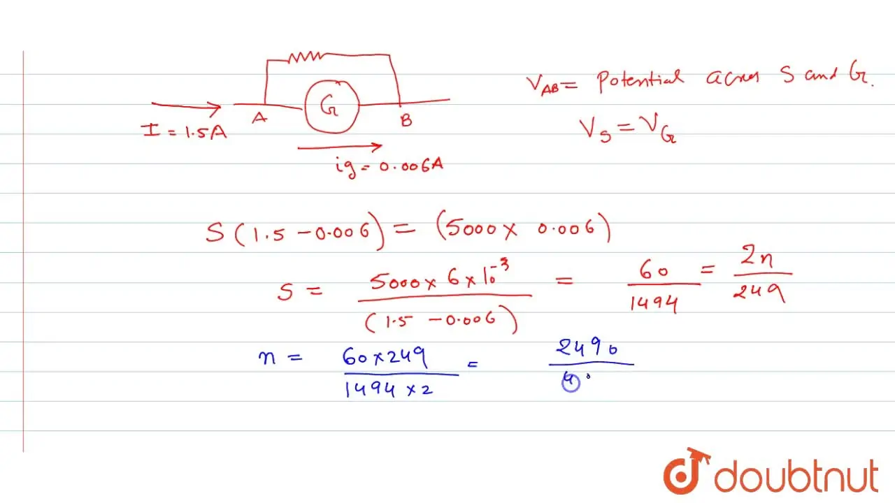 A galvanometer gives full scale deflection with 0.006 A current. By co