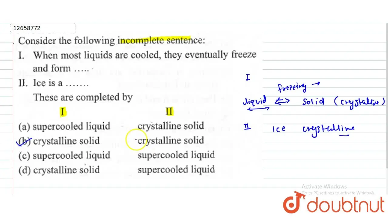 column = I supercooled liquid ,column = II supercooled liquid