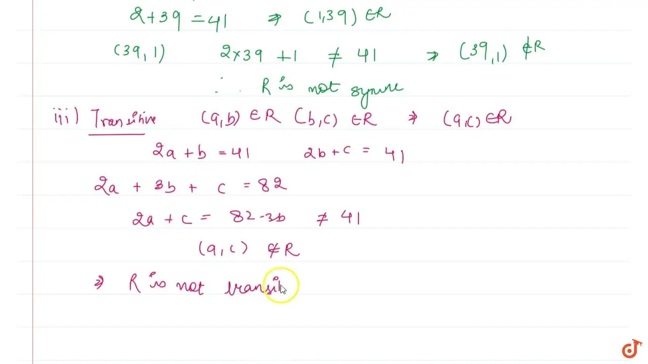 Let R be a relation defined on the set of natural numbers N as R={(x