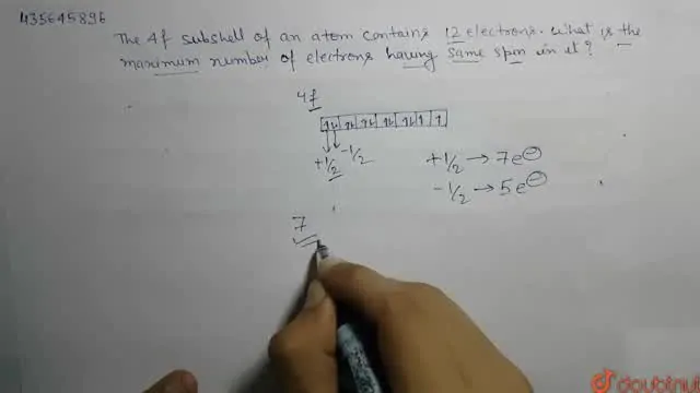The 4f subshell of an atom contains 12 electrons. What is the maximum