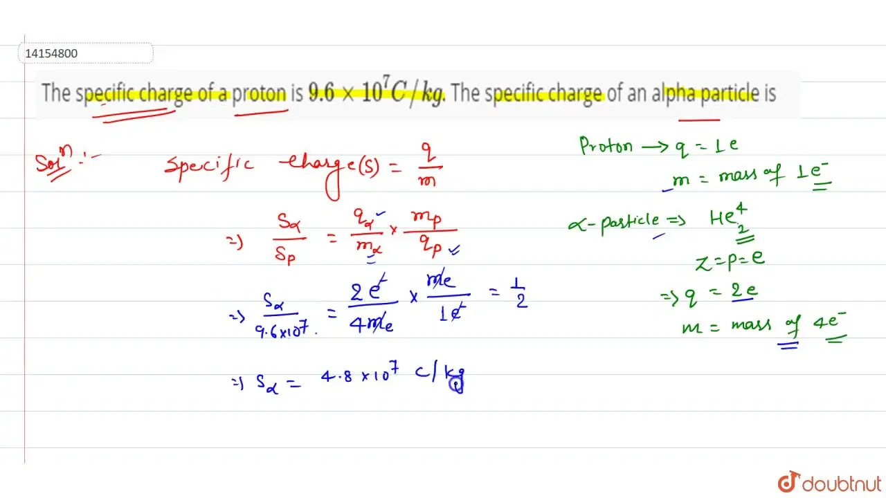 The specific charge of a person is 9.6 xx 10^(7) C//kg. The specific