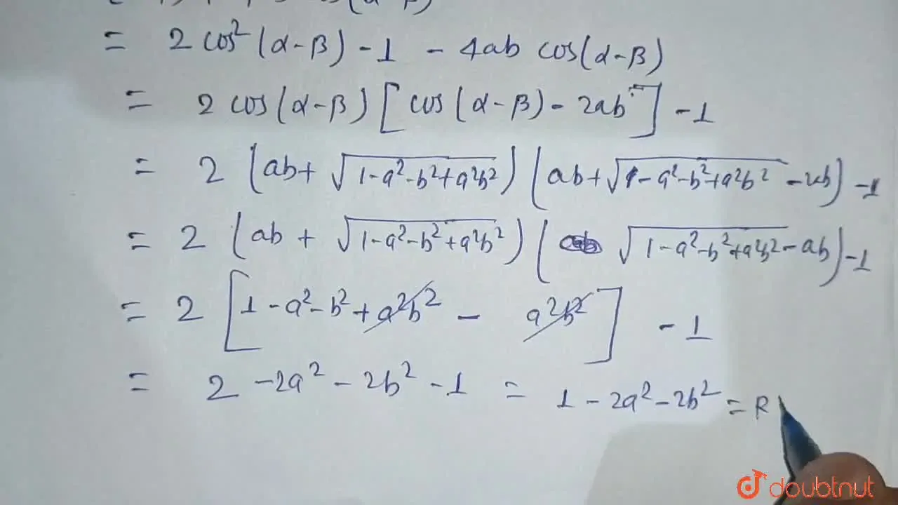 If sin(theta+alpha)=aa n dsin(theta+beta)=b , prove that cos2(alpha-be