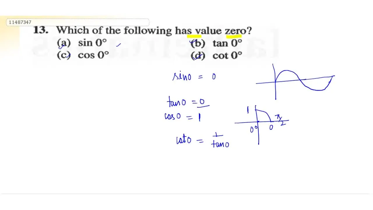 Which of the following has value zero: