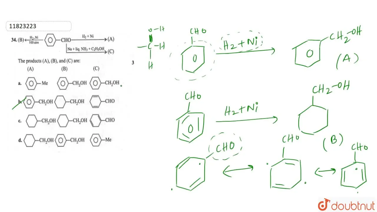 The products (A), (B), and (c ) are: