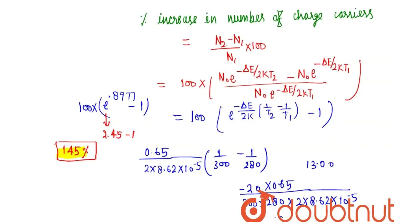 The number of electron hole pairs in a semiconductor is proportional