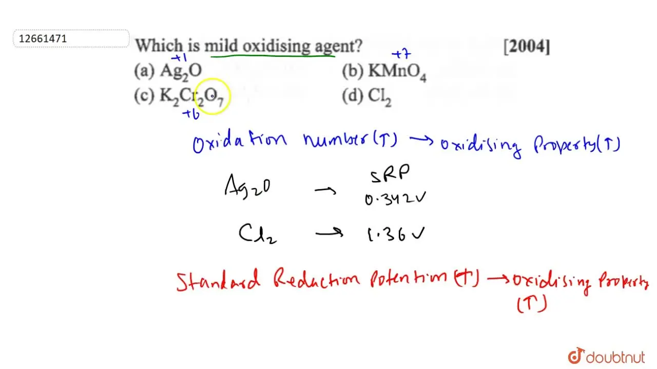 Which is mild oxidising agent?