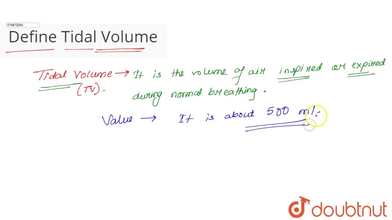 [Bengali Solution] Define Tidal Volume