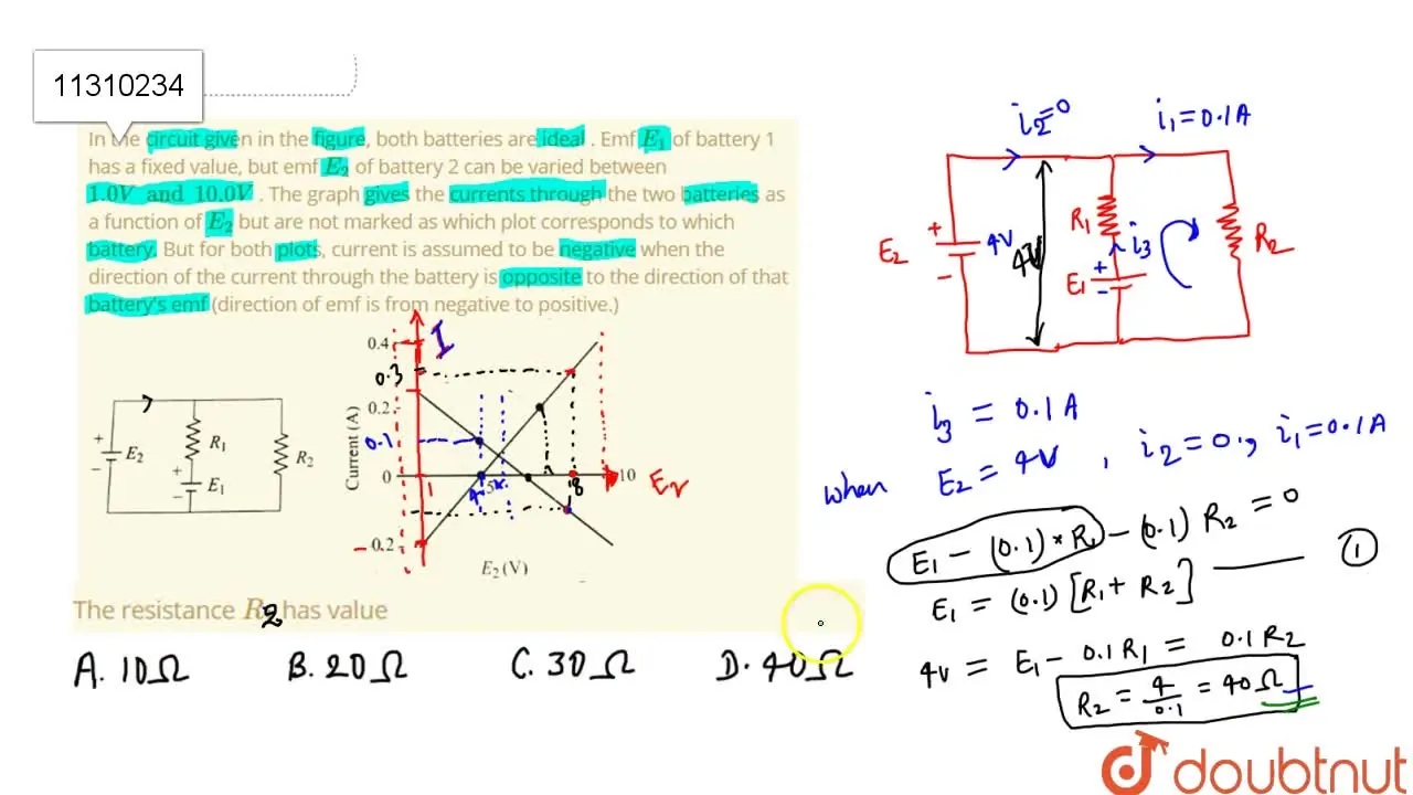 In the circuit given in the figure, both batteries are ideal . Emf E1