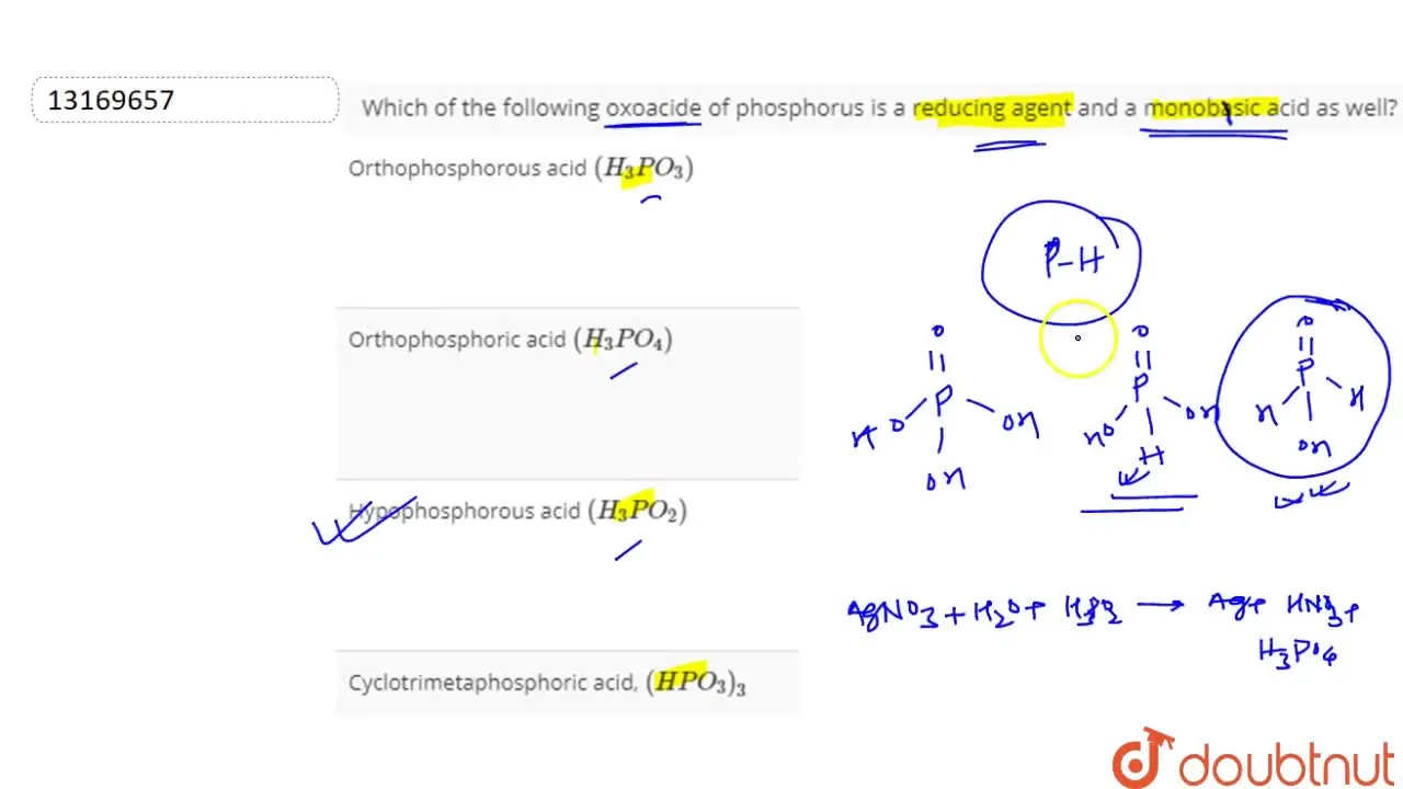 Which of the following oxoacide of phosphorus is a reducing agent and