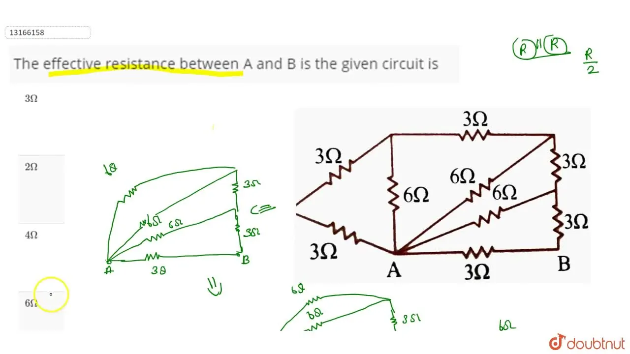 The effective resistance between A and B is the given circuit is