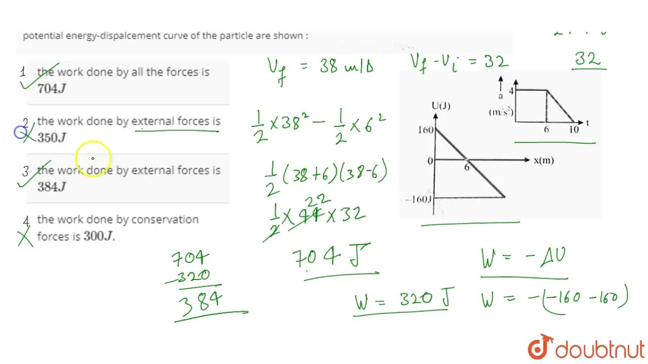 the work done by external forces is 384 J