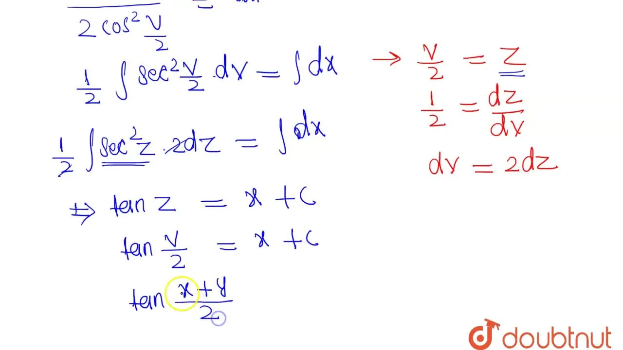 "Solve the following differential equations" : cos^(-1)(dy/dx)=x+y.