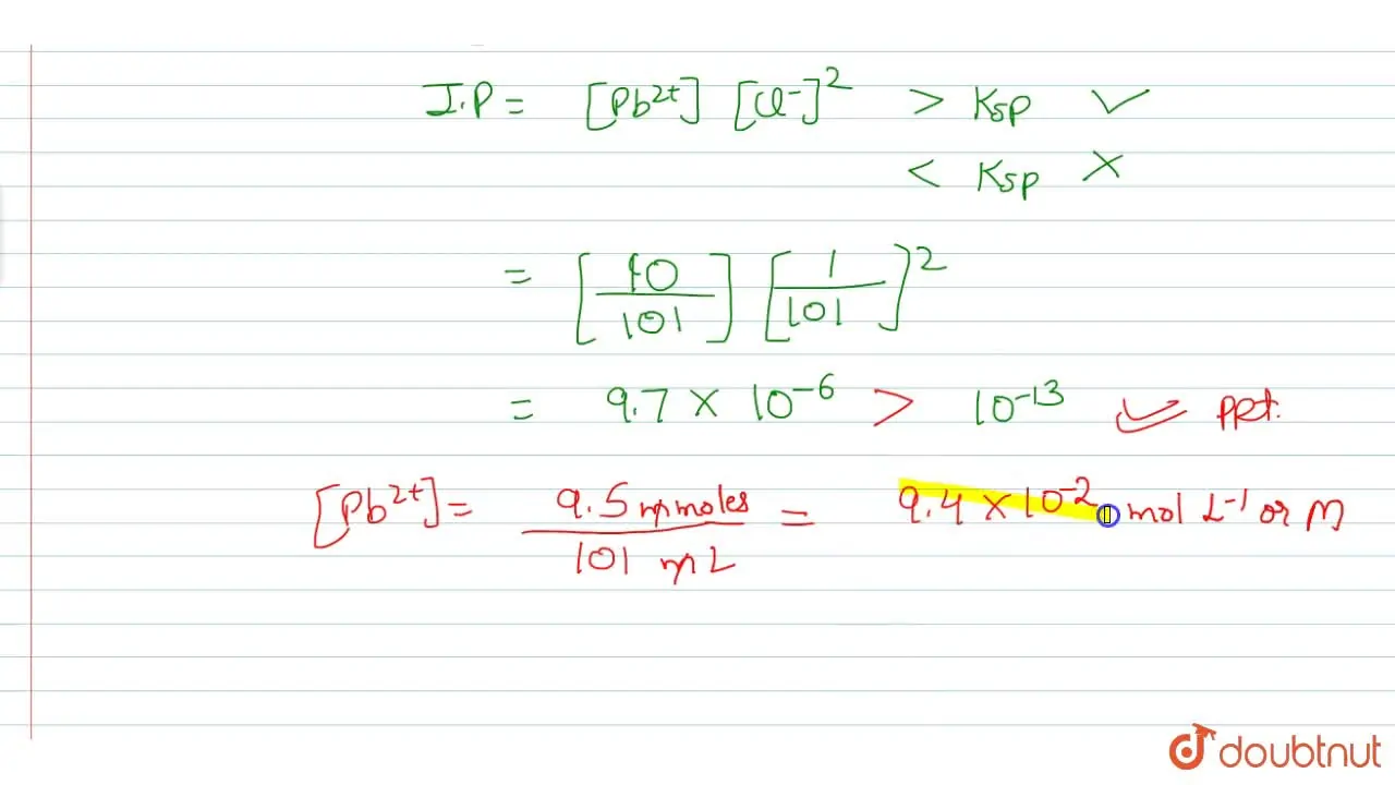 K(sp) of PbC1(2) is 10^(-13). What will be [Pb^(2+)] in a of solution