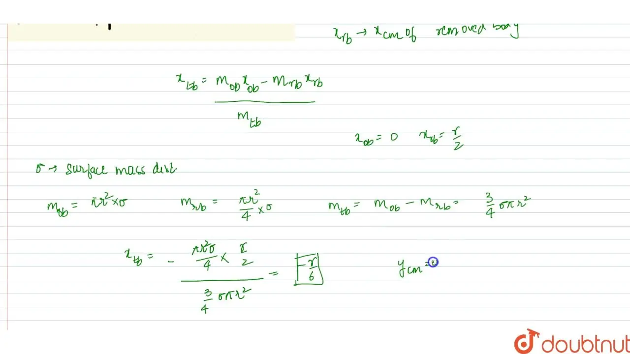 Mass center of truncated boldes A truncated body is made by removing