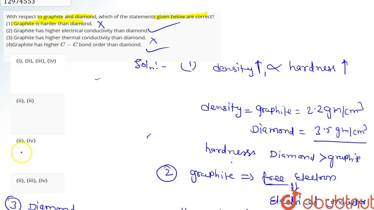 Graphite has higher thermal conductivity than diamond.