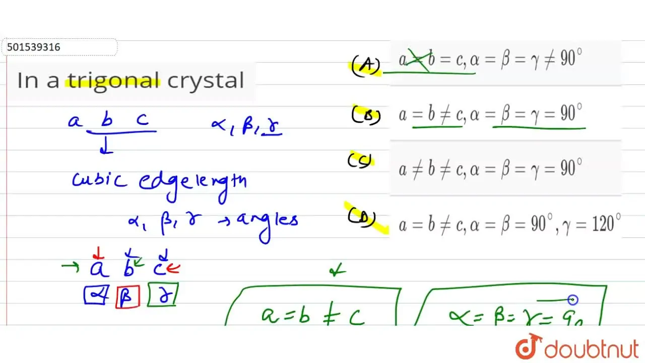 a != b != c, alpha = beta = gamma = 90^@