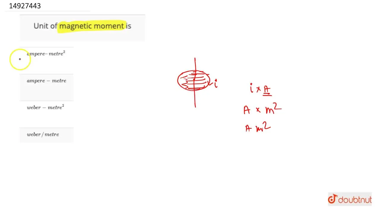 Unit of magnetic moment is