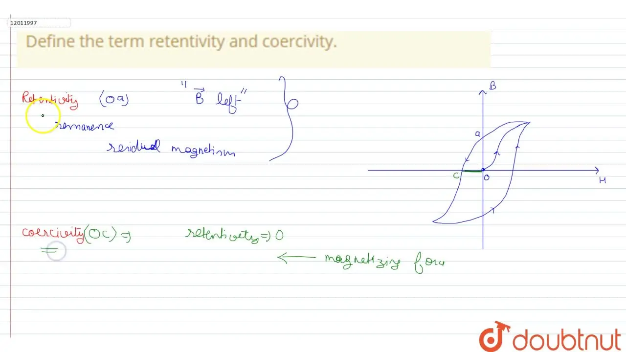 Define the term retentivity and coercivity.