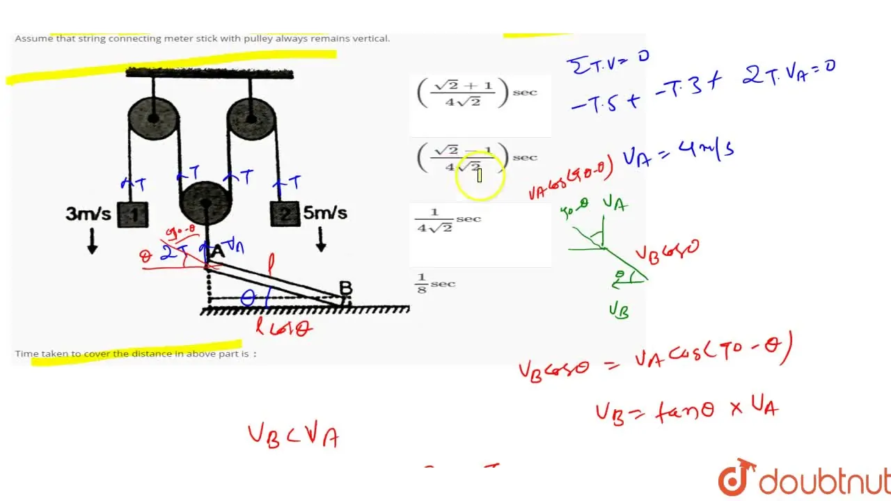 A meter stick AB of length 1 meter rests on a frictionless floor in ho