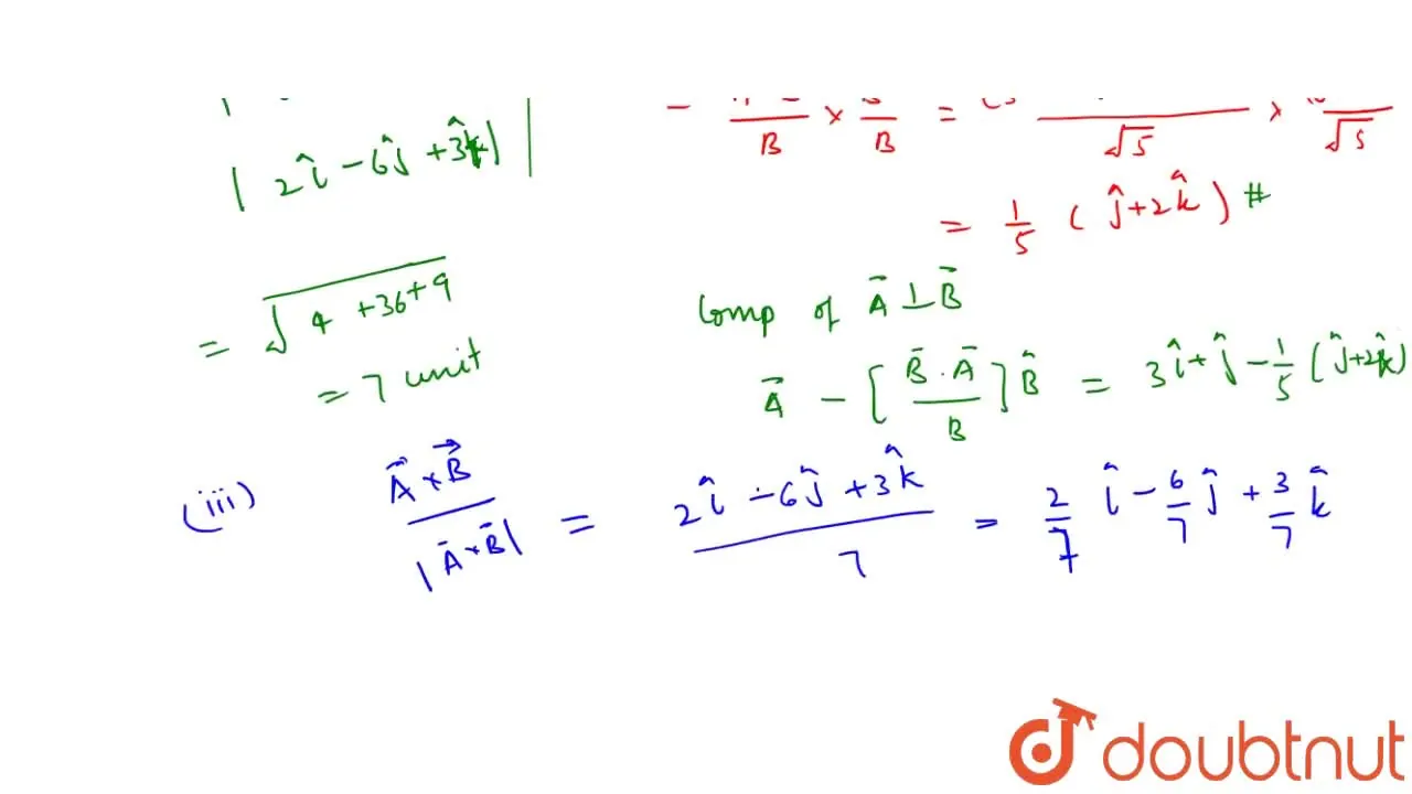There are two vector vec(A)=3hat(i)+hat(j) and vec(B)=hat(j)+2hat(k).