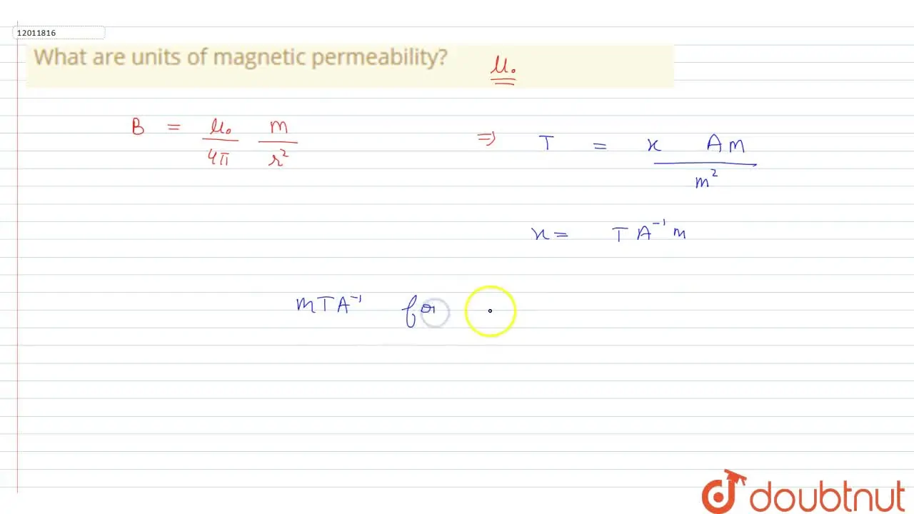 SI units of magnetic permeability are