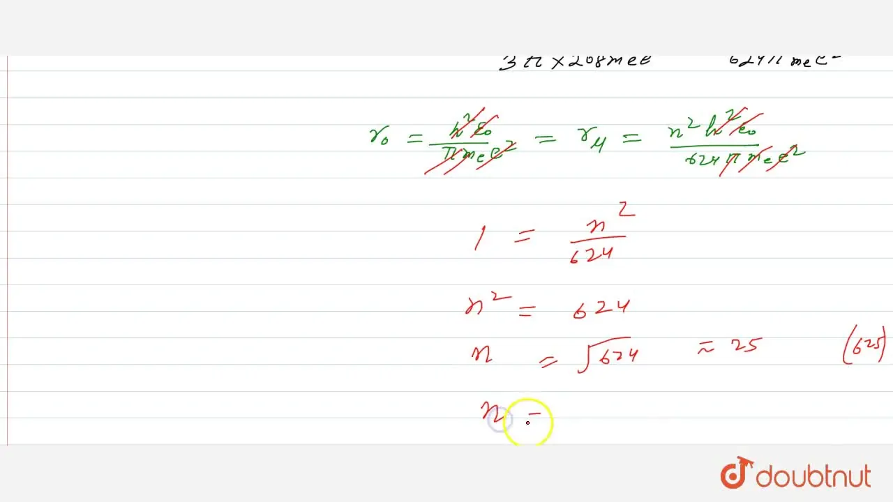 A mu – meson (charge = – e, mass= 208 m(e)) moves in a circular orbit