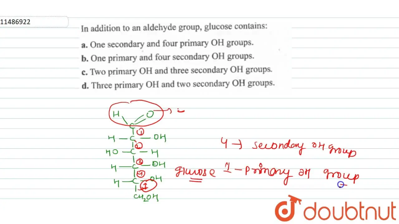 Two primary OH and three secondary OH groups
