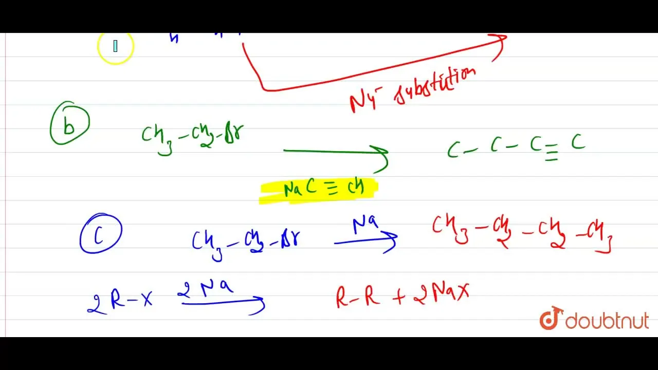 Name the reagents which can convert (a). 1-Chloropropane into 1-Nitr