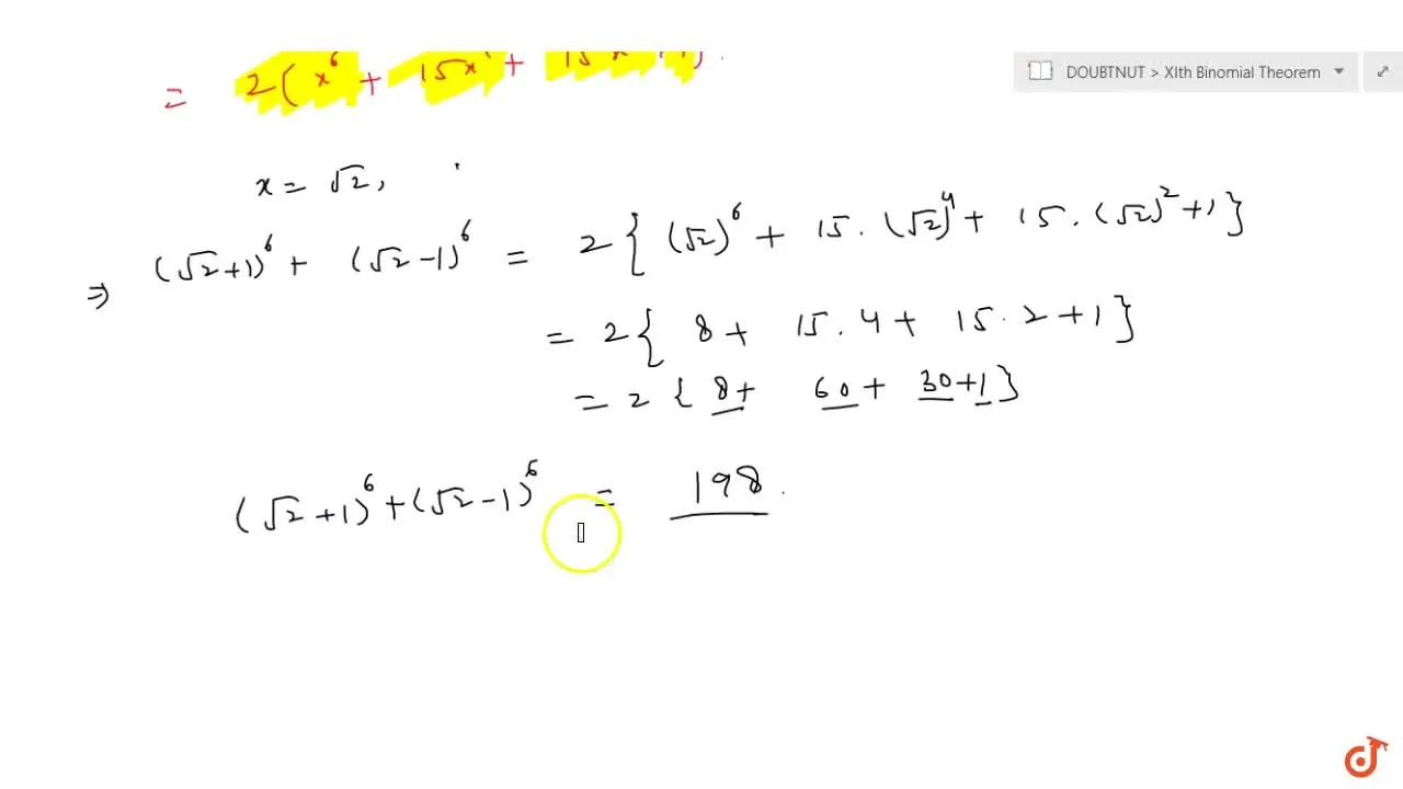 Find (x+1)^6+(x-1)^6dot hence, or otherwise evaluate (sqrt(2)+1)^6+(sq