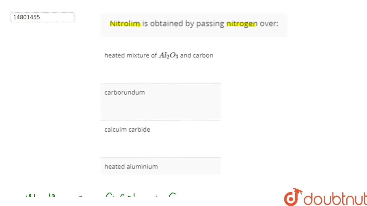 Nitrolim is obtained by passing nitrogen over: