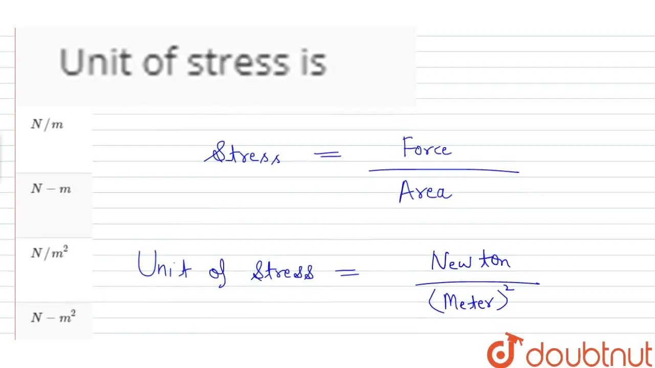 Unit of stress is