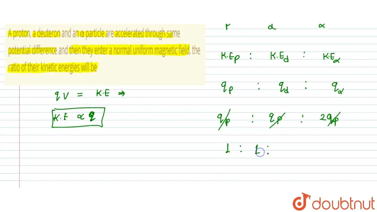 A proton, a deuteron and an alpha particle are accelerated through sam