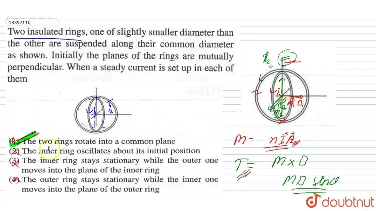 The inner ring stays stationary while the outer one moves into the pla