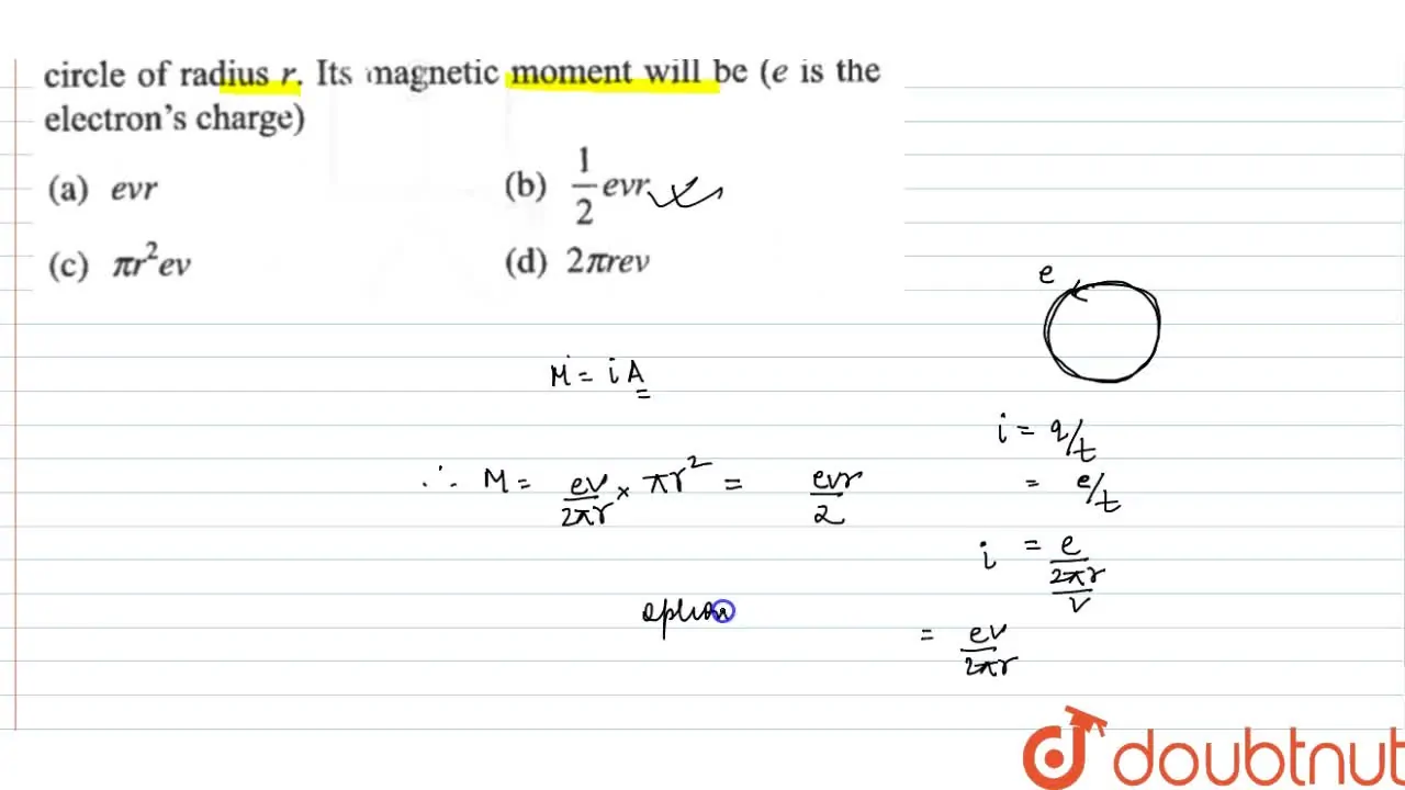 An electron moves with a constant speed v along a circle of radius r.