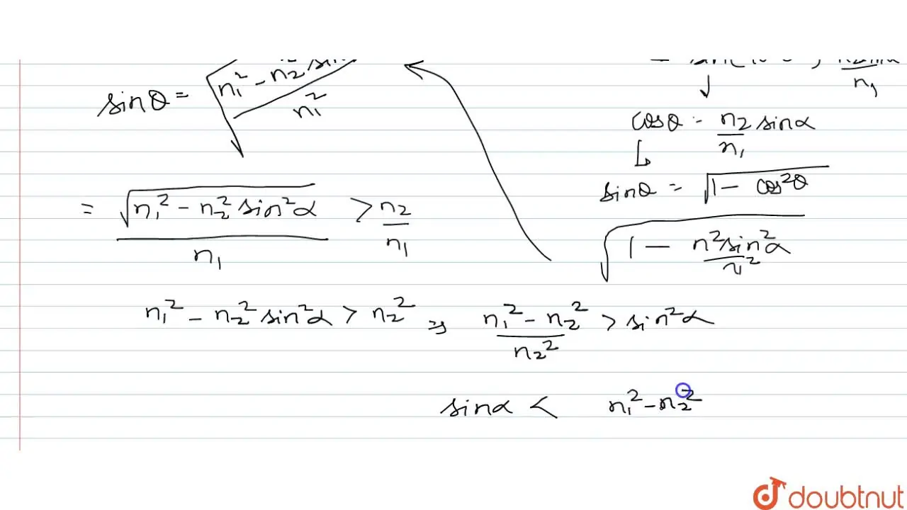 A rectangular slab ABCD, of refractive index n1 , is immersed in water