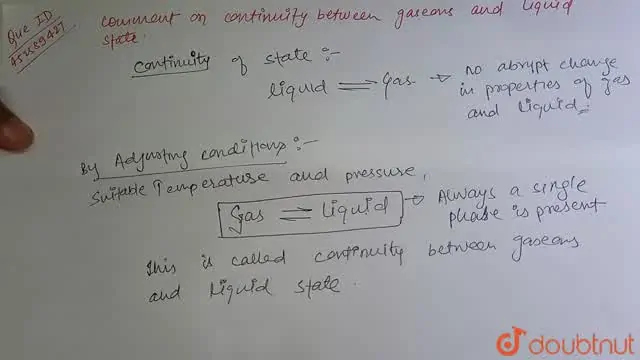 Comment on the continuity between gaseous and liquid state.