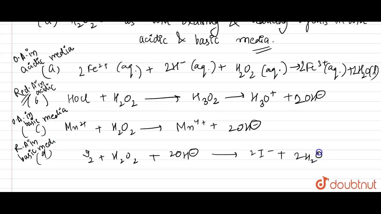 Give a method for the manufacture of hydrogen peroxide and explain