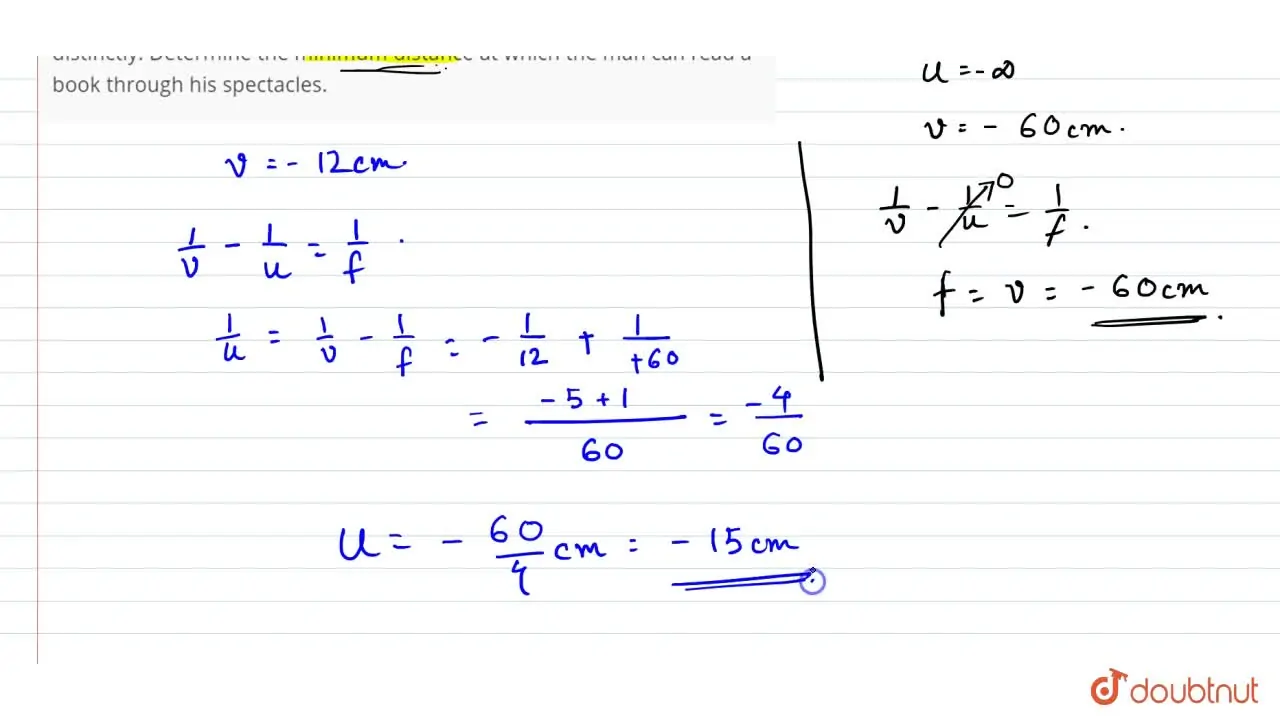 A short-sighted man, the accommodation of whose eye is between 12 cm a