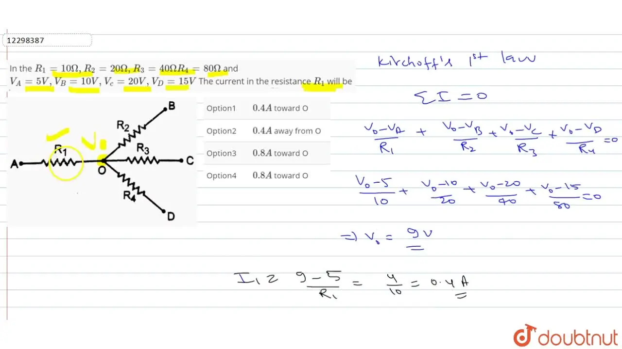 In the R(1) = 10 Omega ,R(2) = 20 Omega, R(3) = 40 Omega R(4) = 80 Ome