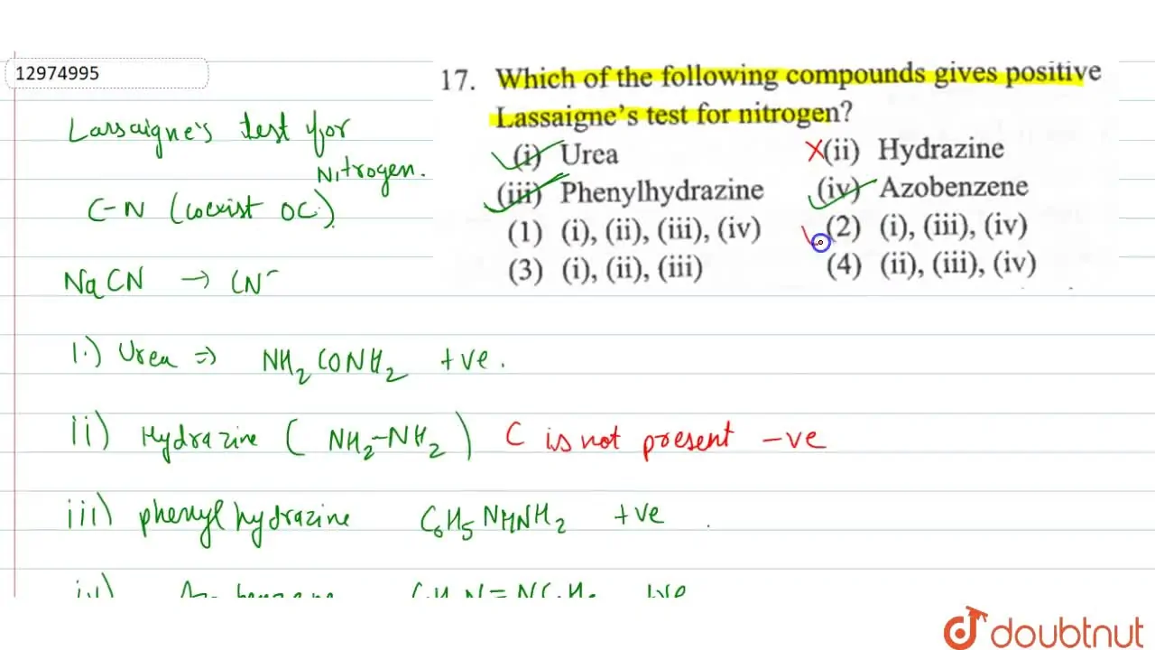 Which of the following compounds gives positive Lassaigne's test for n