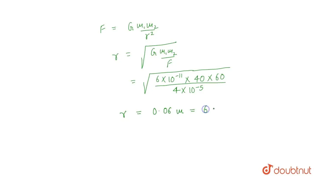 A sphere of mass 40 kg is attracted by a second sphere of mass 60 kg w