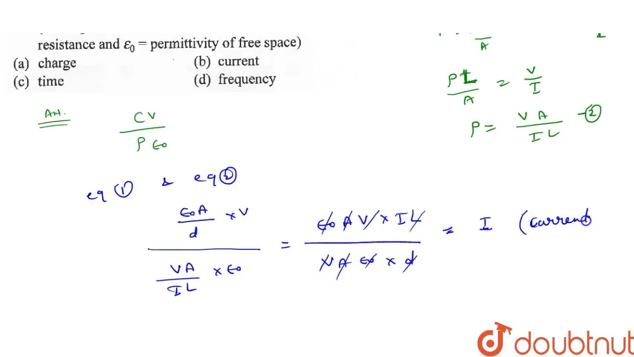 Unit of (CV)/(rho epsilon(0)) are of (C = capacitance, V = potential
