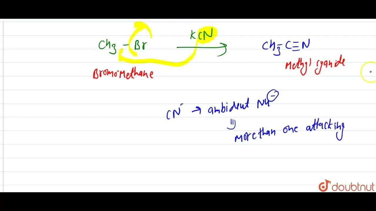 What happens when CH(3)-Br is treated with KCN?