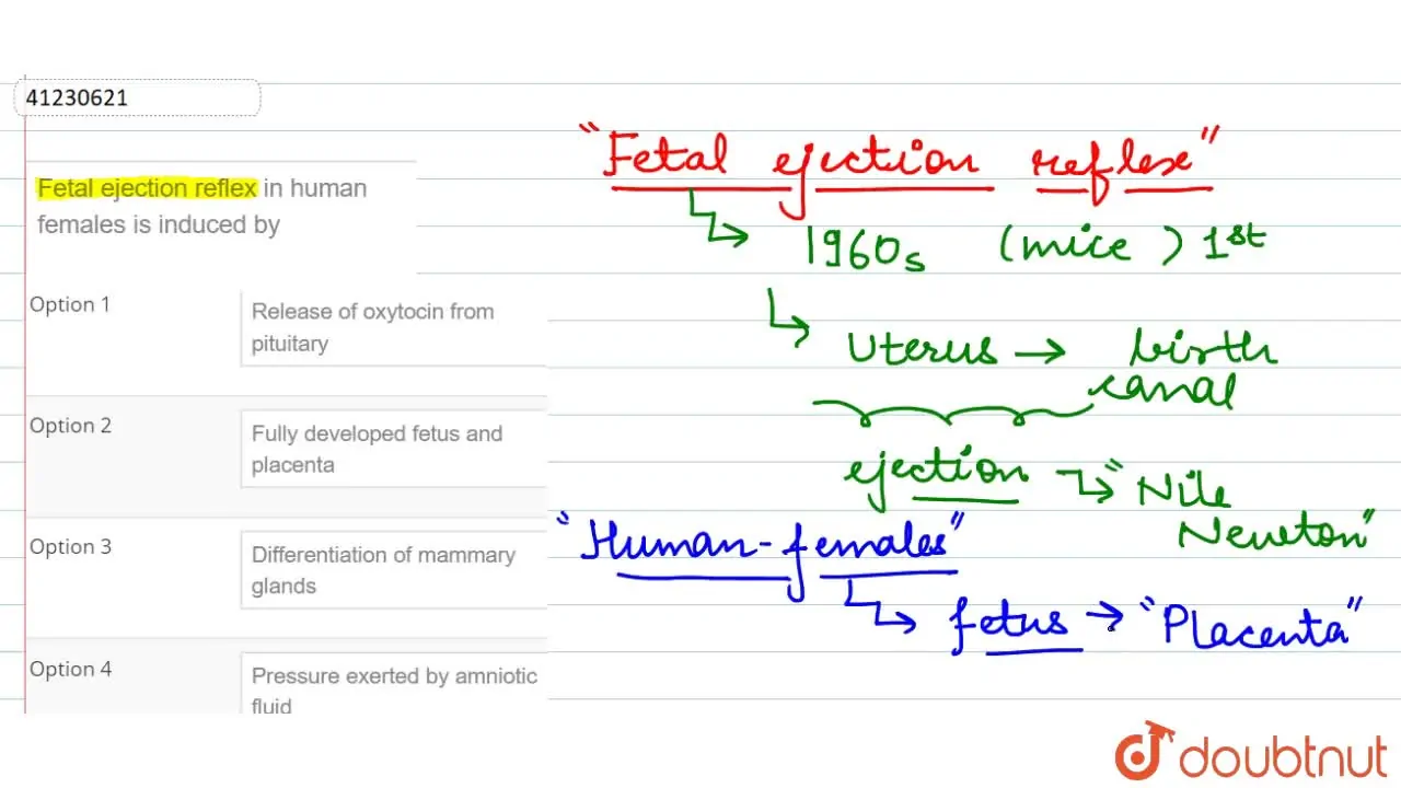 Fetal ejection reflex in human females is induced by