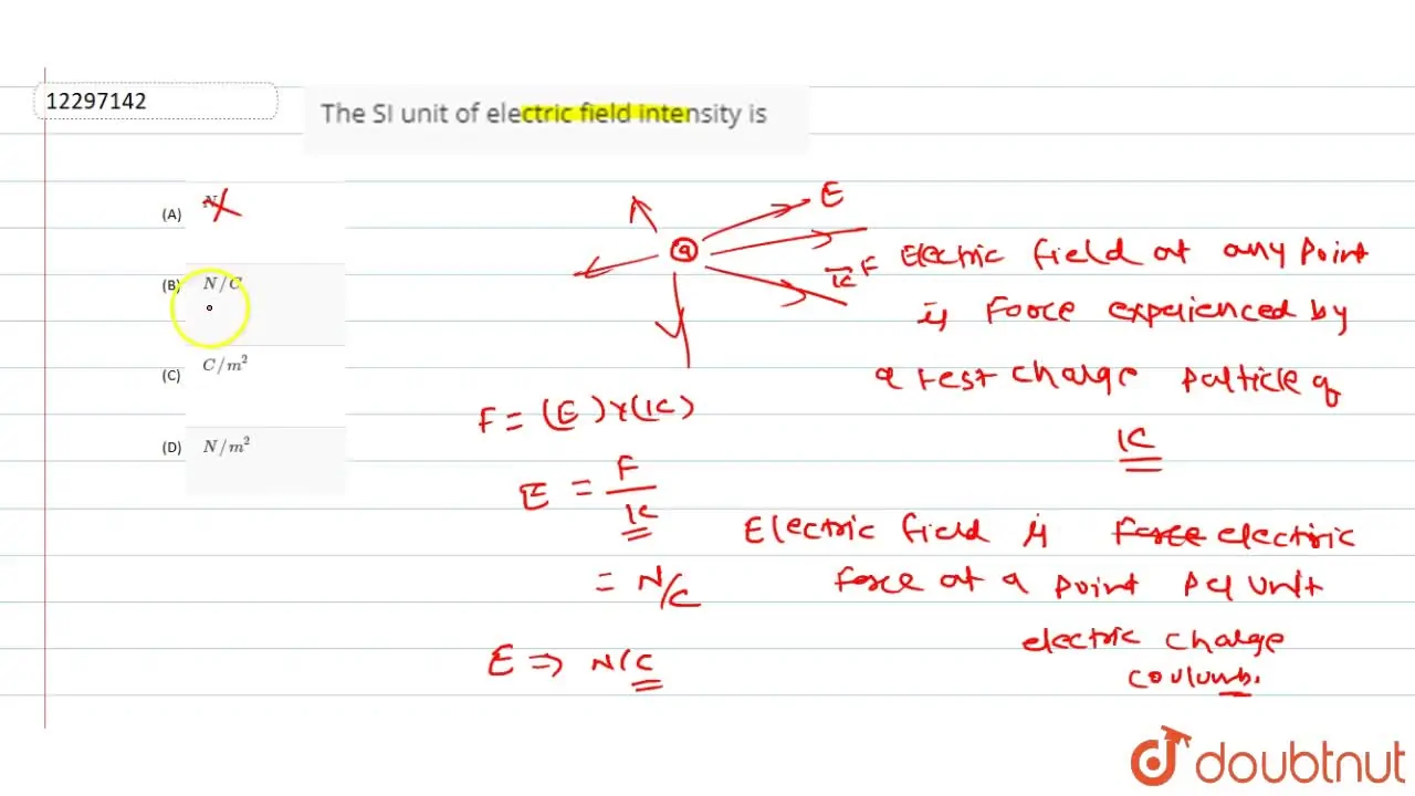 The SI unit of electric field intensity is