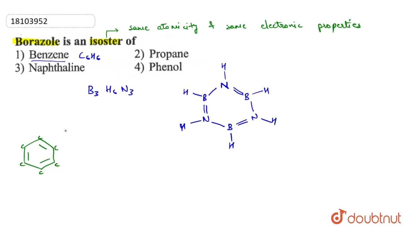 Borazole is an isoster of