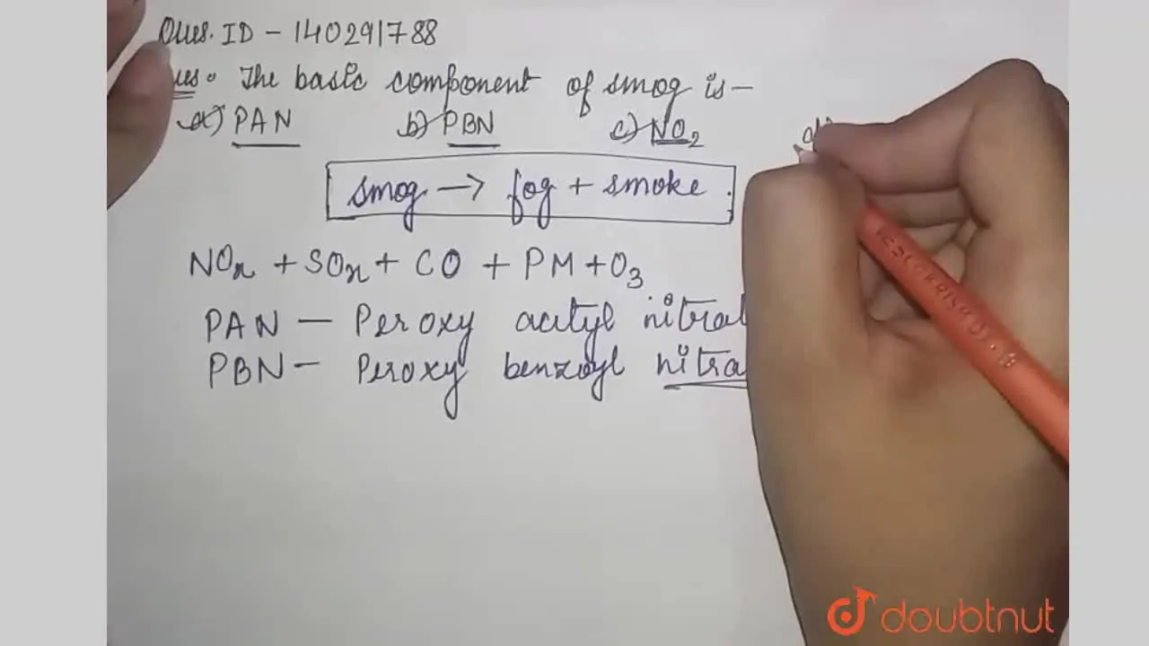 The basic component of smog is: