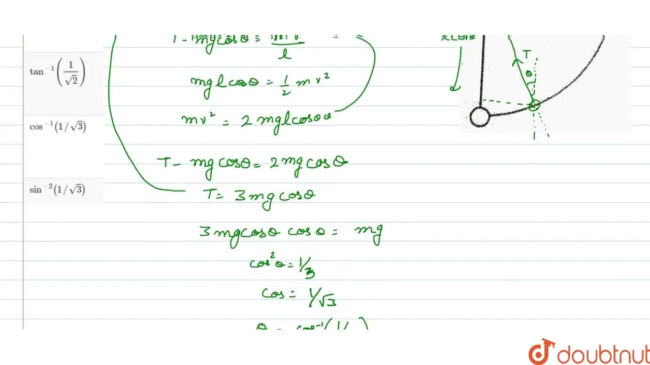 A simple pendulum is vibrating with an angular amplitude of 90^(@) as